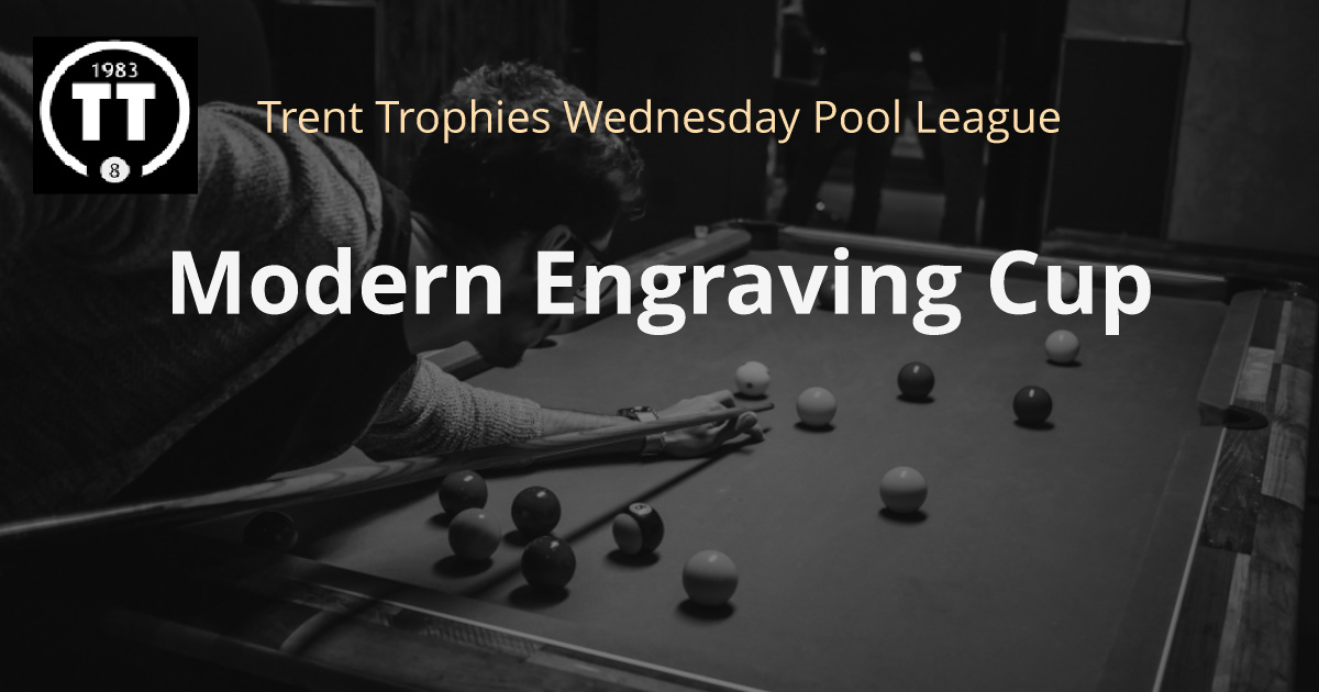 Modern Engraving Cup | Trent Trophies Wednesday Pool League