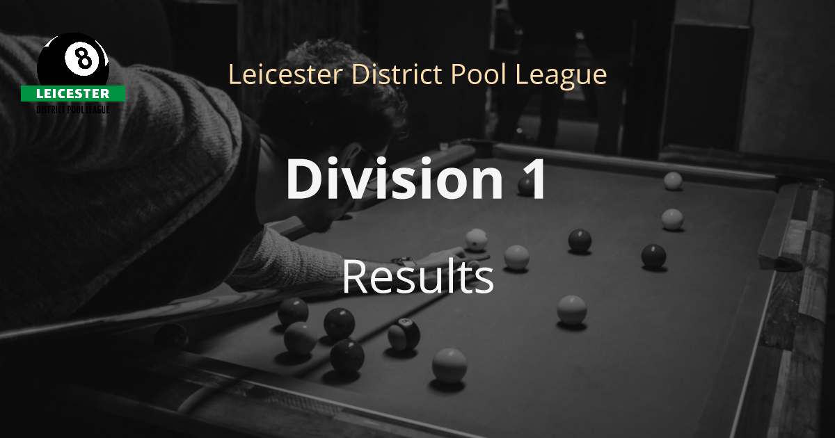 Division 1 | Results | Poole Pool League