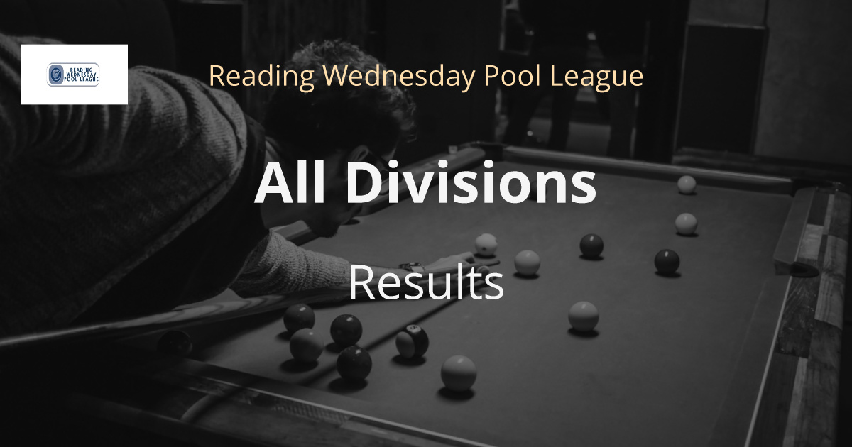 All Divisions | Results | Reading Wednesday Pool League